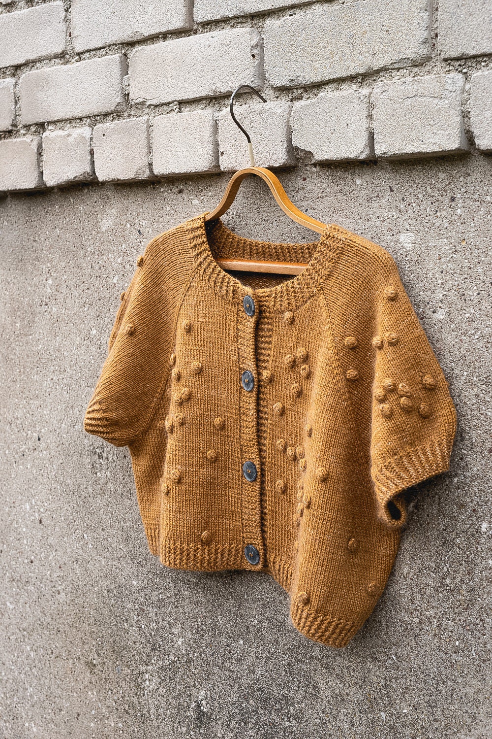 Bobble Cardigan Knitting Pattern, Short Sleeve Crew Neck (PDF Pattern ...