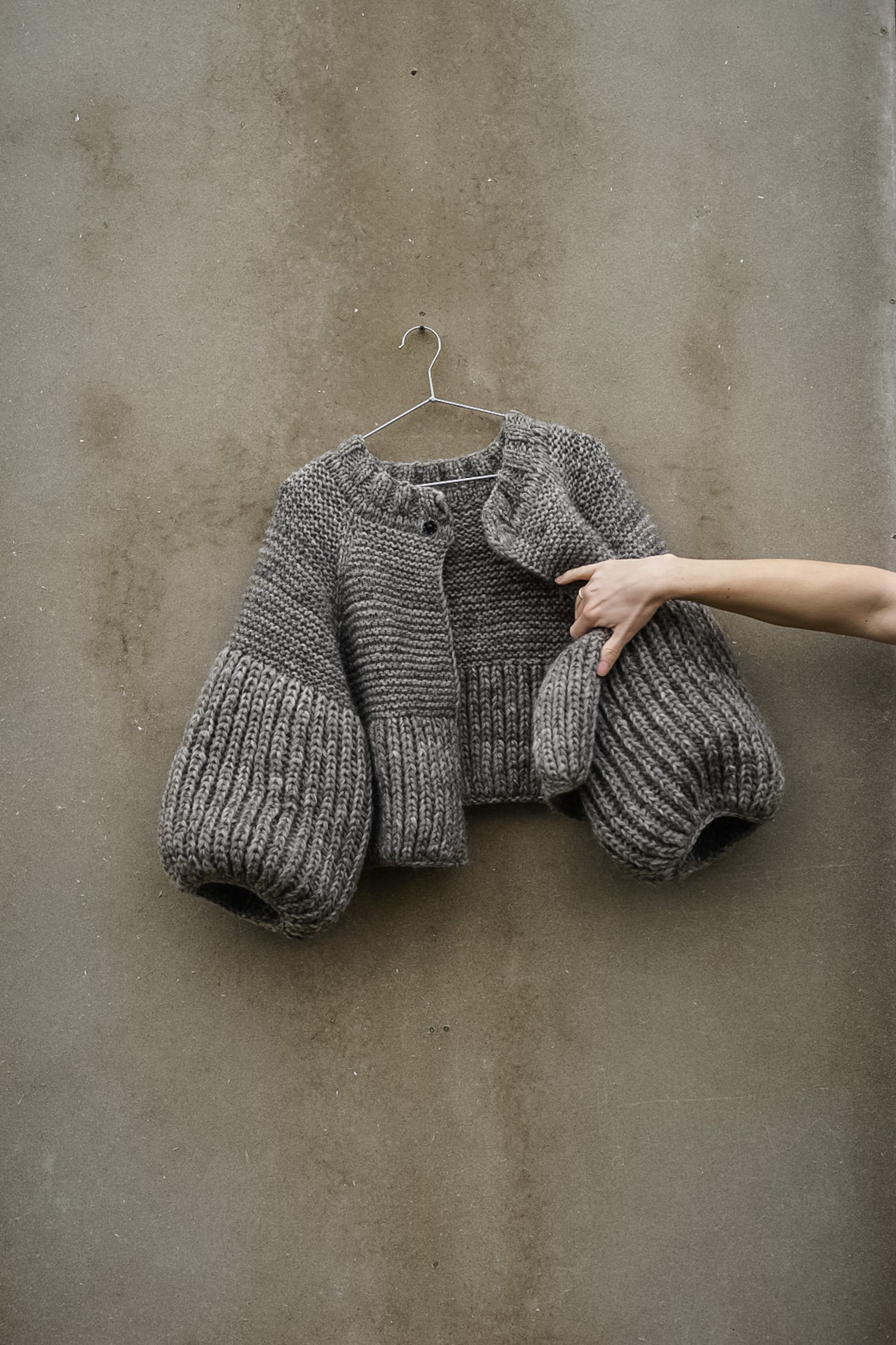 Knitting Pattern for Grey Sheep Jacket, Short Cardigan, Puffed Sleeves ...