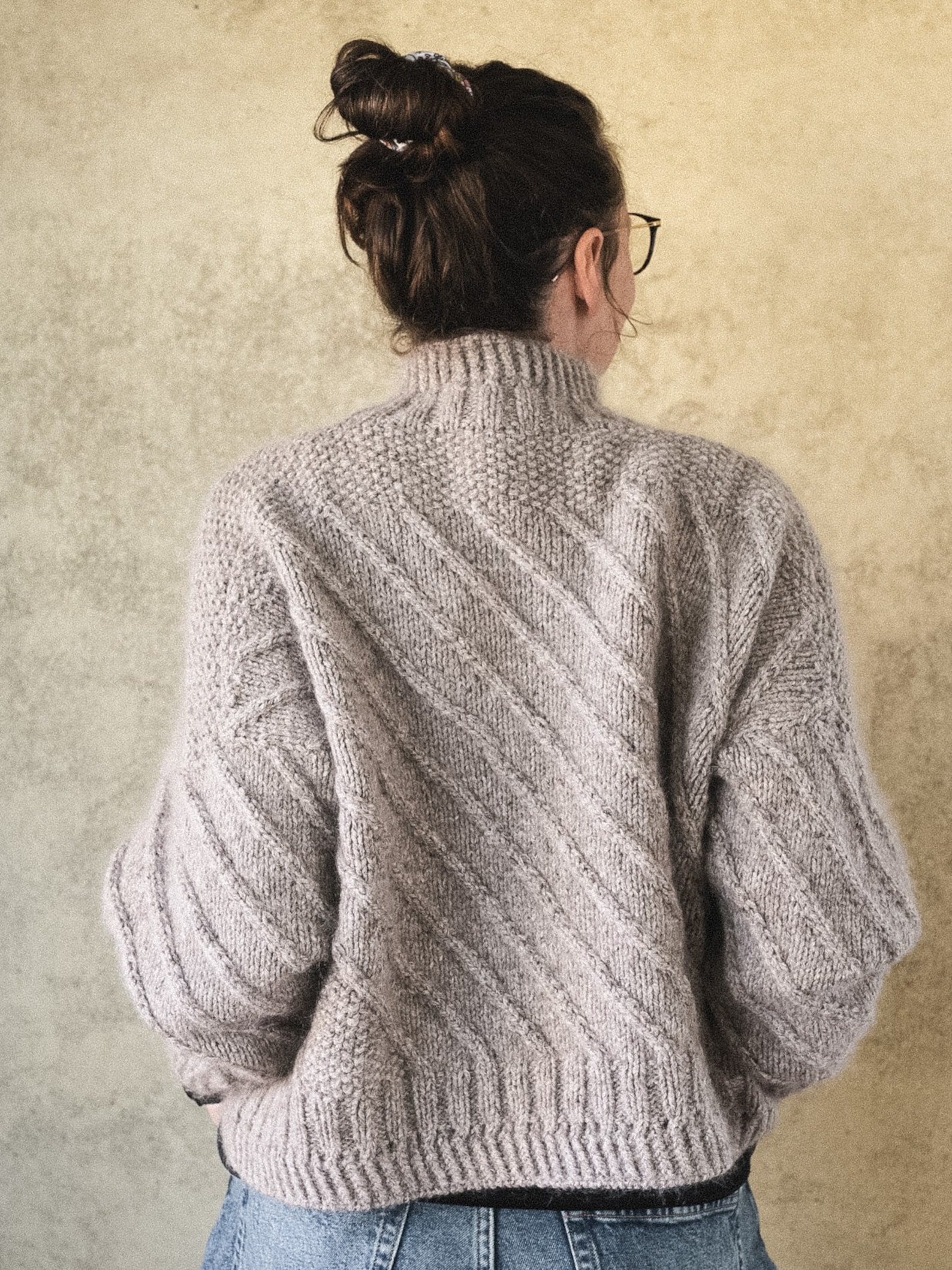 Sand Dunes Knit Sweater Pattern, Oversize Turtleneck (PDF Pattern) - Etsy