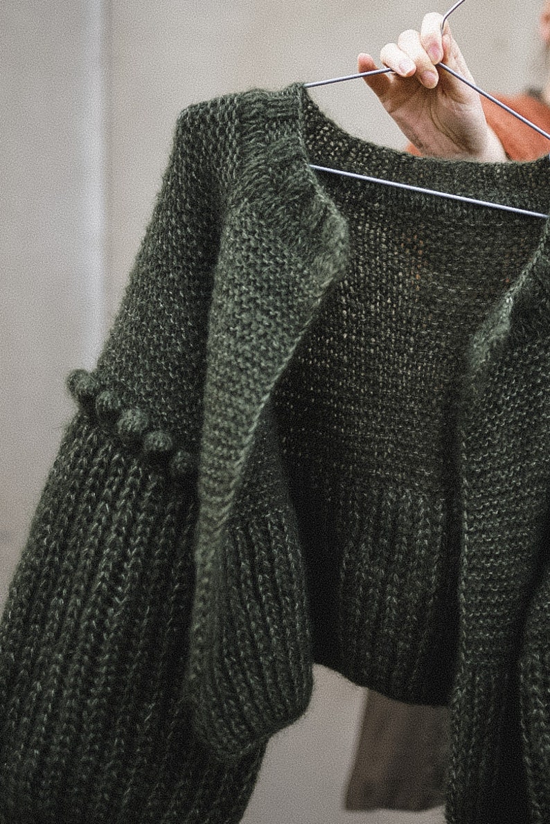 Knitting Pattern for Grey Sheep Bobble Jacket, Short Cardigan, Puffed ...