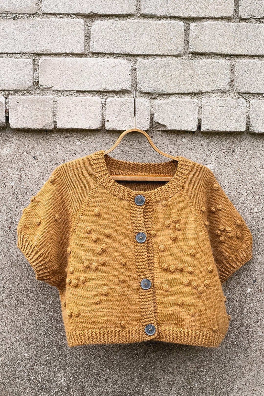 Bobble Cardigan Knitting Pattern, Short Sleeve Crew Neck (PDF Pattern ...