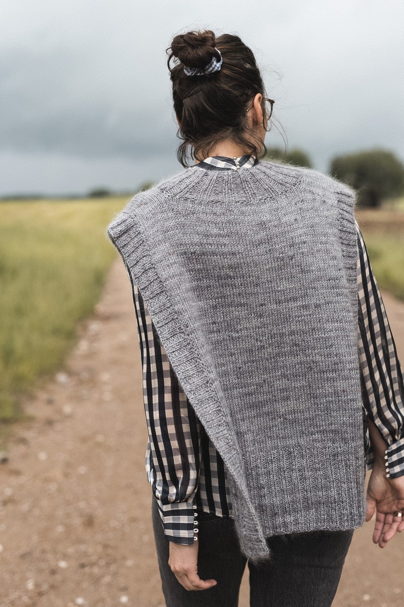 Knitting Pattern for Sofia Slipover V Neck Vest Knitting - Etsy