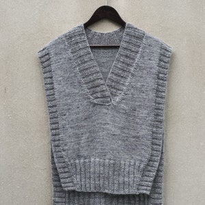 Knitting Pattern for Sofia Slipover, V Neck Vest, Knitting Pattern ...