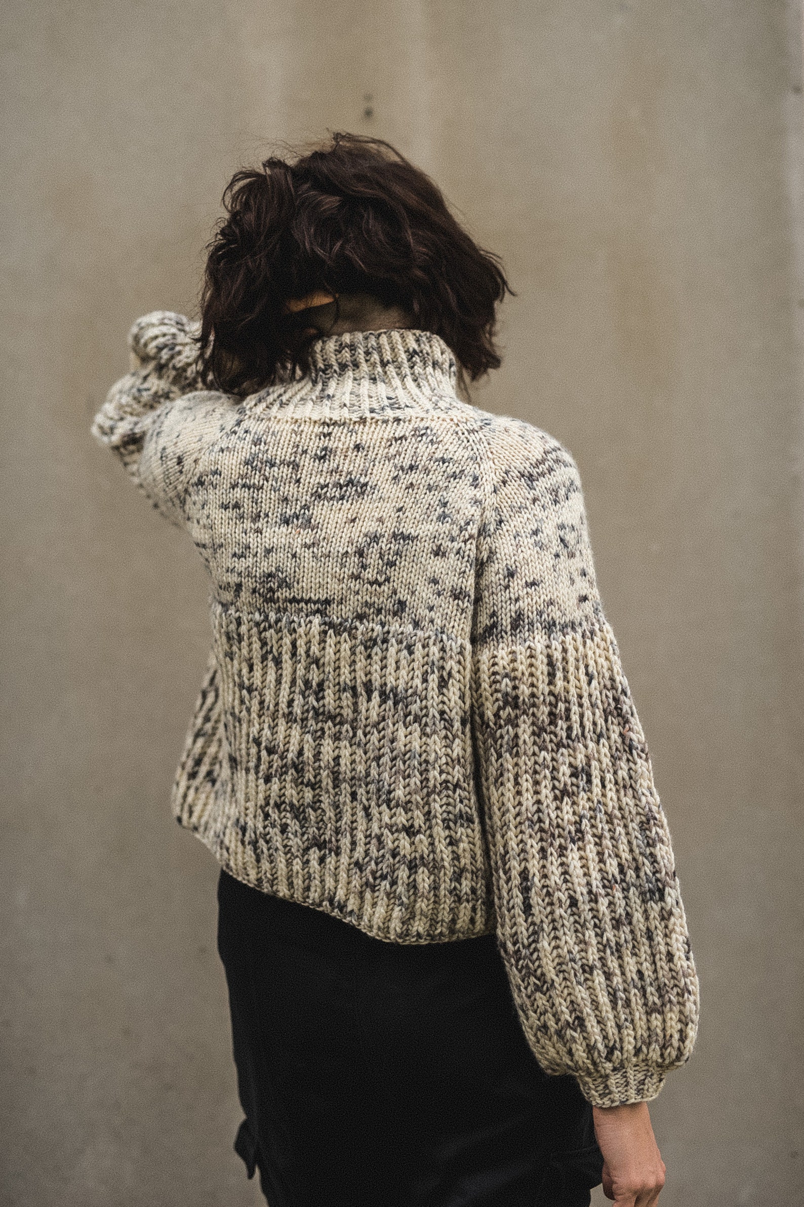White Sheep Sweater Knitting Pattern, Mock Neck, Balloon Sleeves (PDF ...