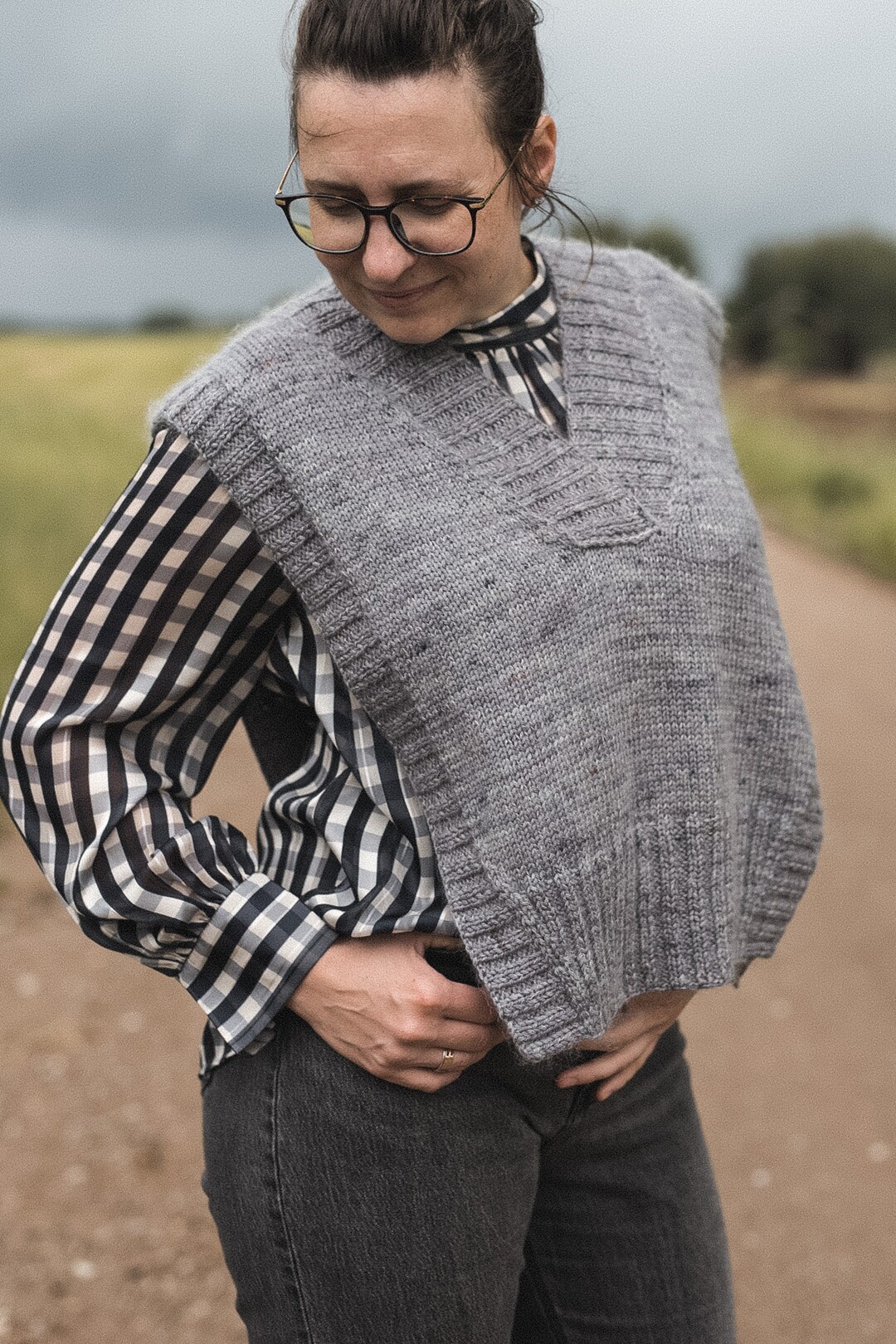 Knitting Pattern for Sofia Slipover, V Neck Vest, Knitting Pattern ...