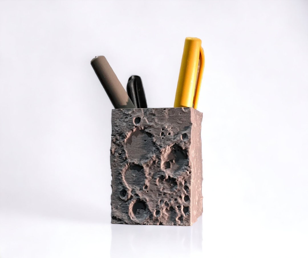 3D Printed Moon Pencil Holder: Space-themed Desk Organizer - Etsy