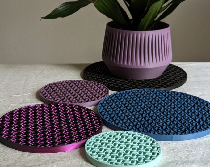 Modern Trio Planter Pot, With Drainage Holes, Drip Tray, Multiple ...