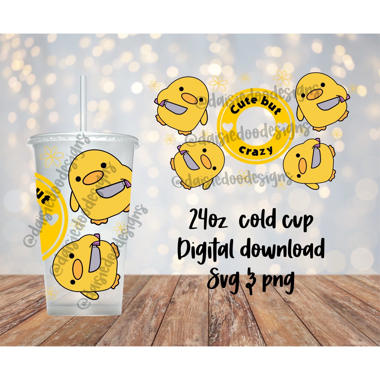 Duck Cup Wrap | Cute Cold Cup Wrap | 24oz Cold Cup Wrap | Printable ...