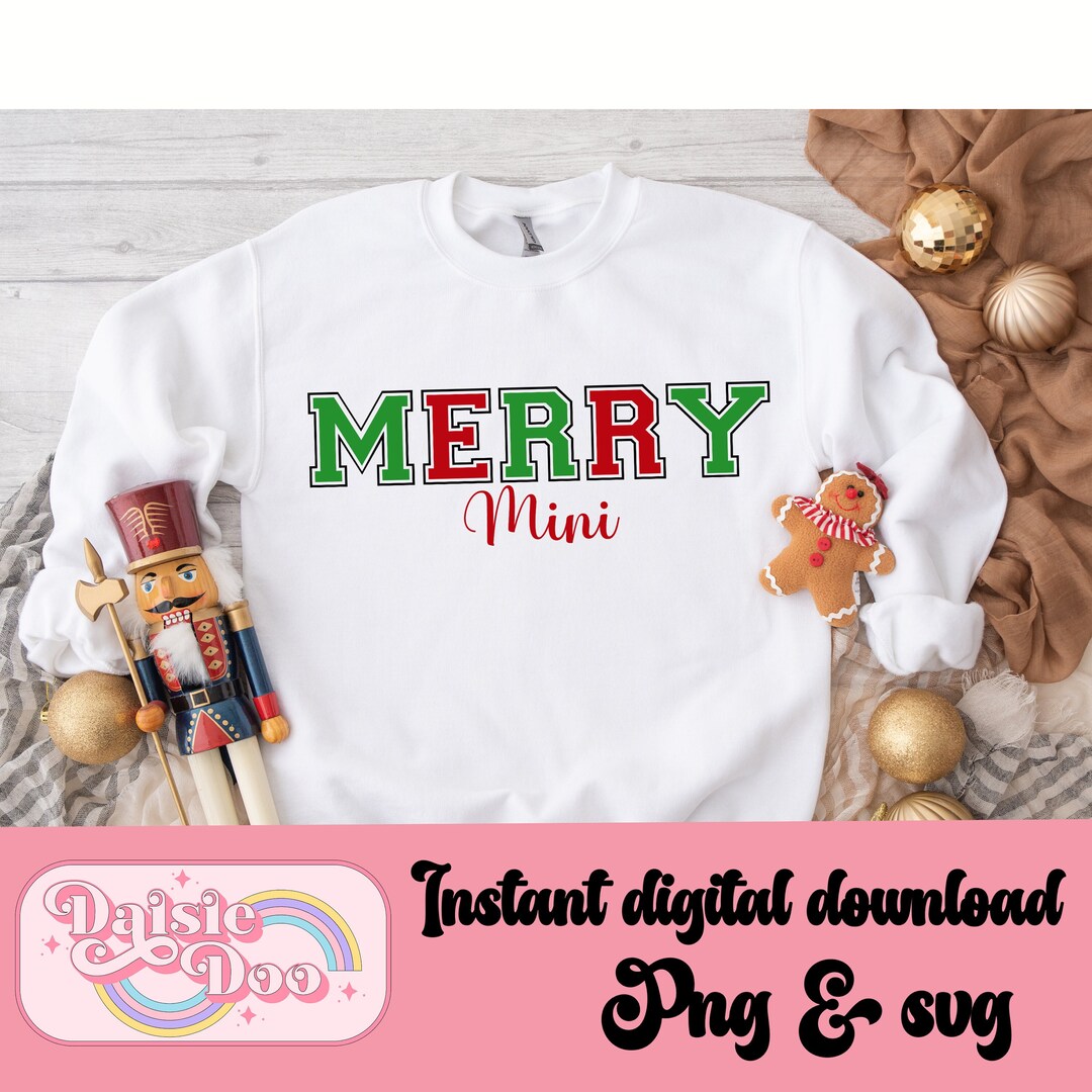 Merry Mini Varsity Style Svg and Png - Mug Svg - Cutting Machine Svg ...