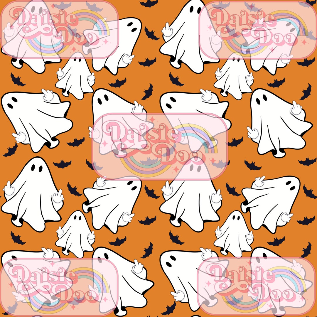 Swearing Ghost Seamless Fabric Pattern Seamless Pattern Digital ...