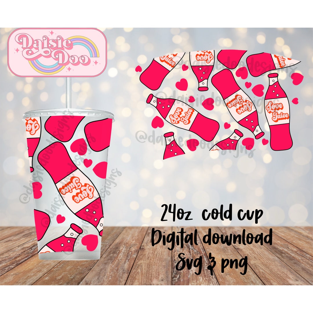 Soda Bottle 24oz Cup Wrap Cute Cold Cup Wrap 24oz Cold Cup Wrap Digital ...