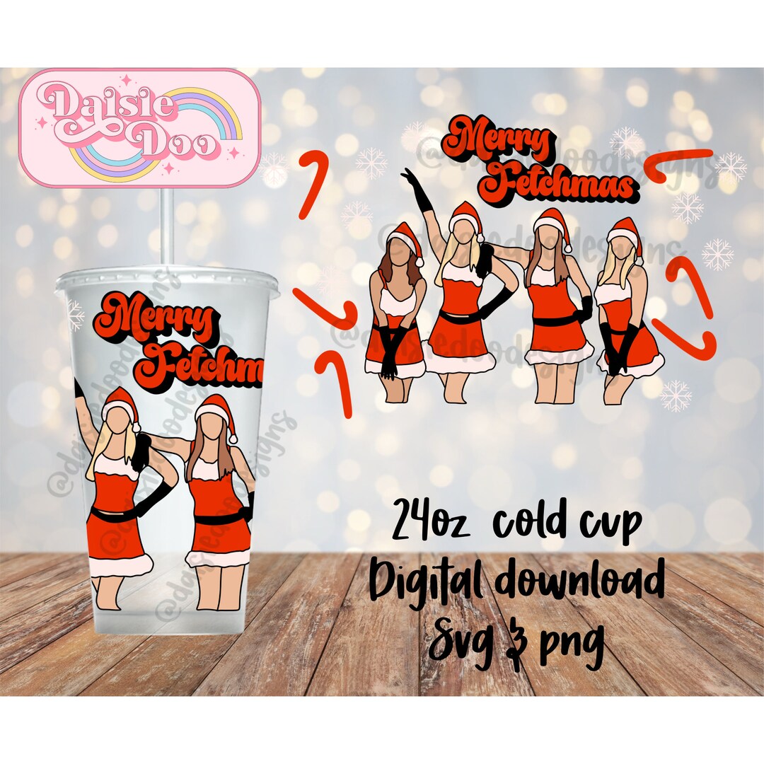 Merry Fetchmas Cup Wrap | Cute Cold Cup Wrap | 24oz Cold Cup Wrap ...