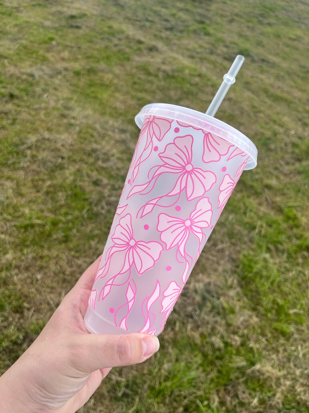 Coquette Bow Cold Cup Reusable Cold Cup 24oz Cup Girlie Bow Cold Cup - Etsy