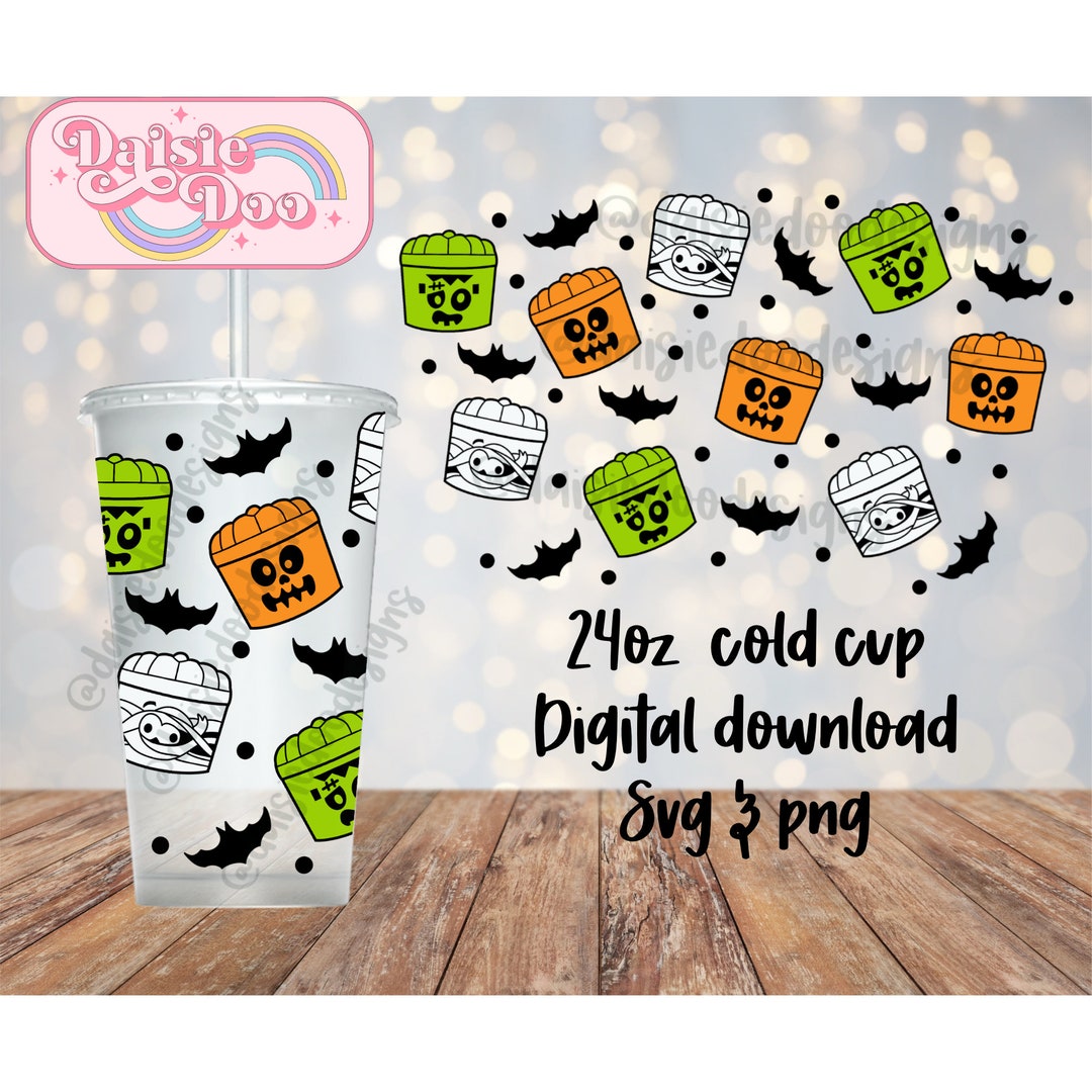 Boo Buckets Cold Cup Wrap | Cute Halloween Cold Cup Wrap | 24oz Cold ...