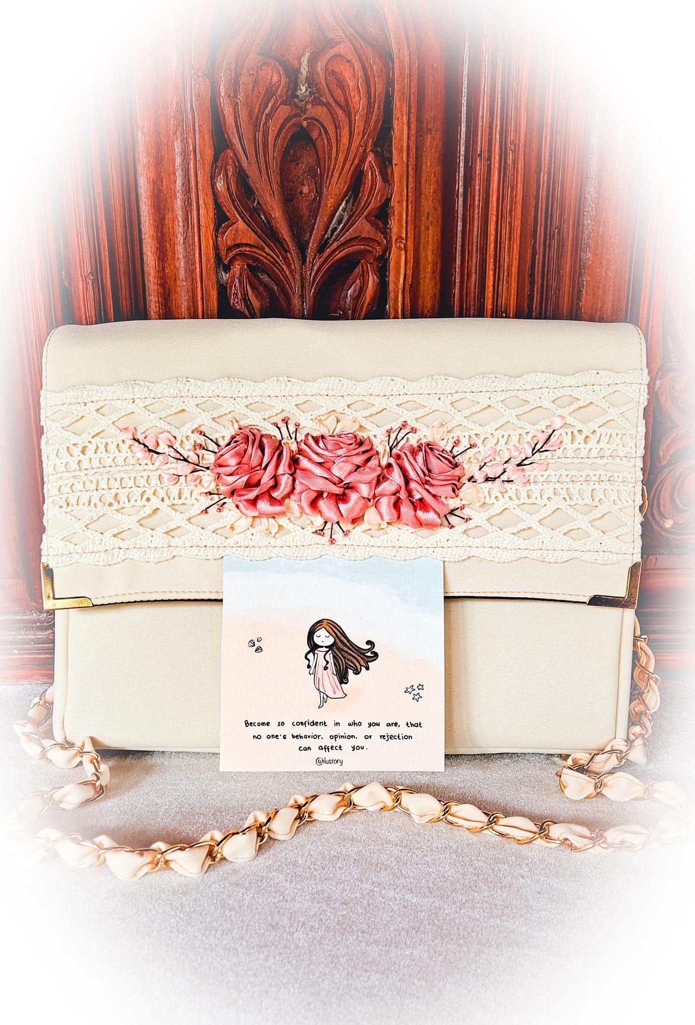 Ribbon Embroidered Shoulder Bag, Embroidered Cross Body Bag, Ribbon ...