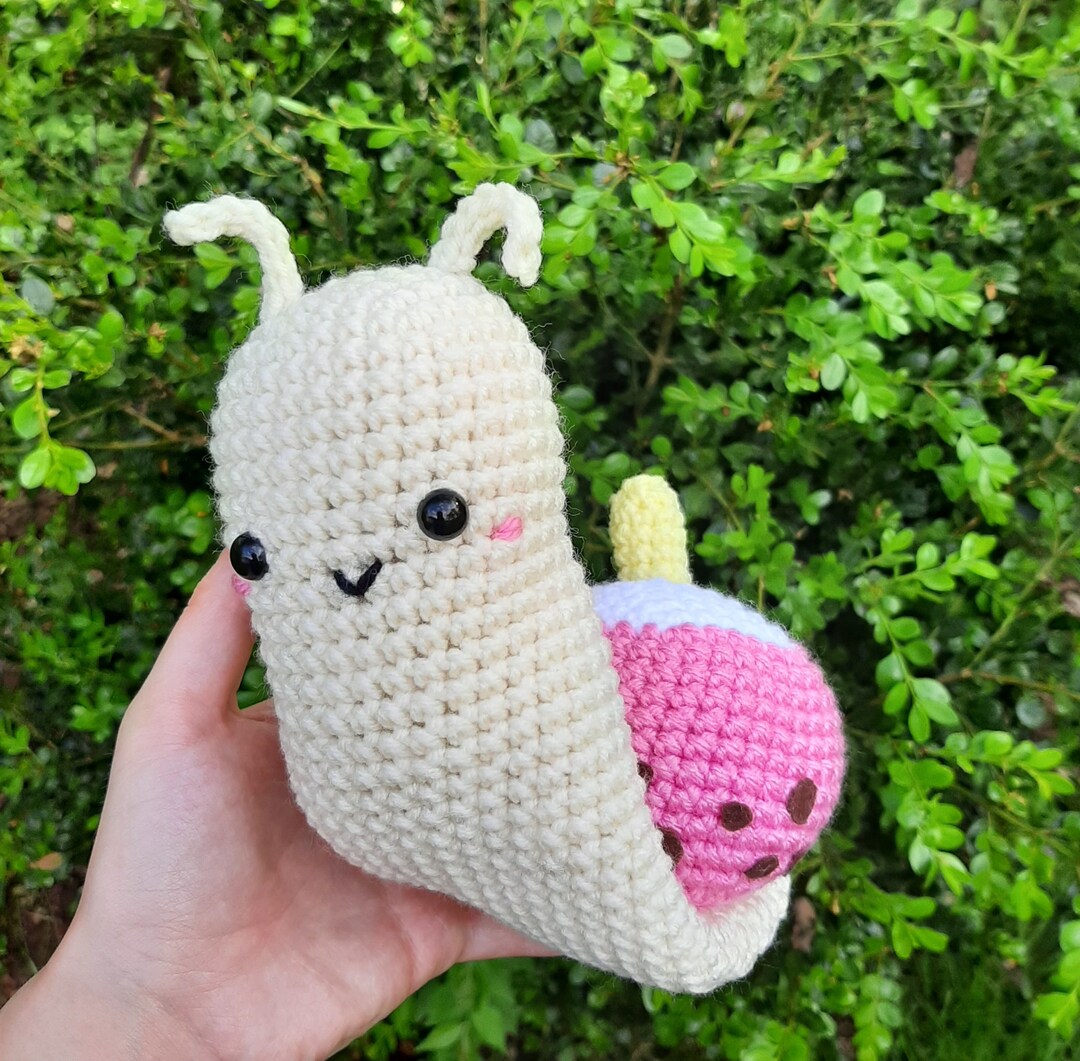 Boba Snail - Handmade/ Crochet Snail/ Boba Drink/ Cute/ Stuffed Animal ...