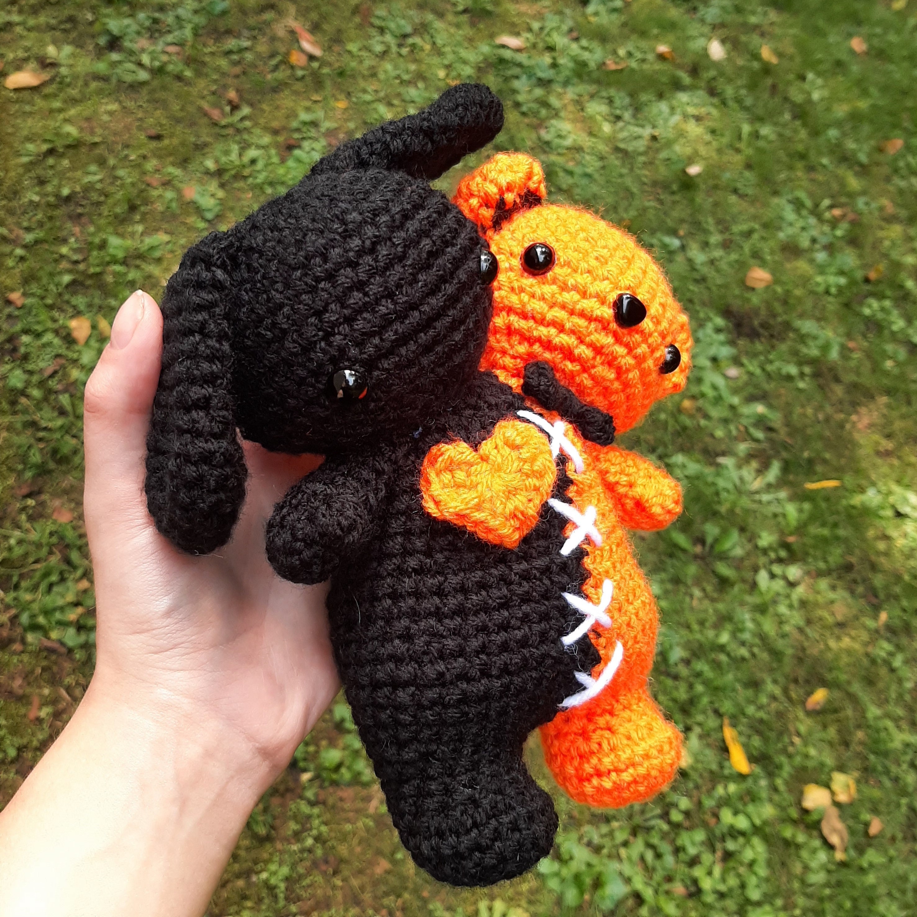 Handmade Two-headed Crochet Plushie: Bunny & Bear - Spooky Valentine ...