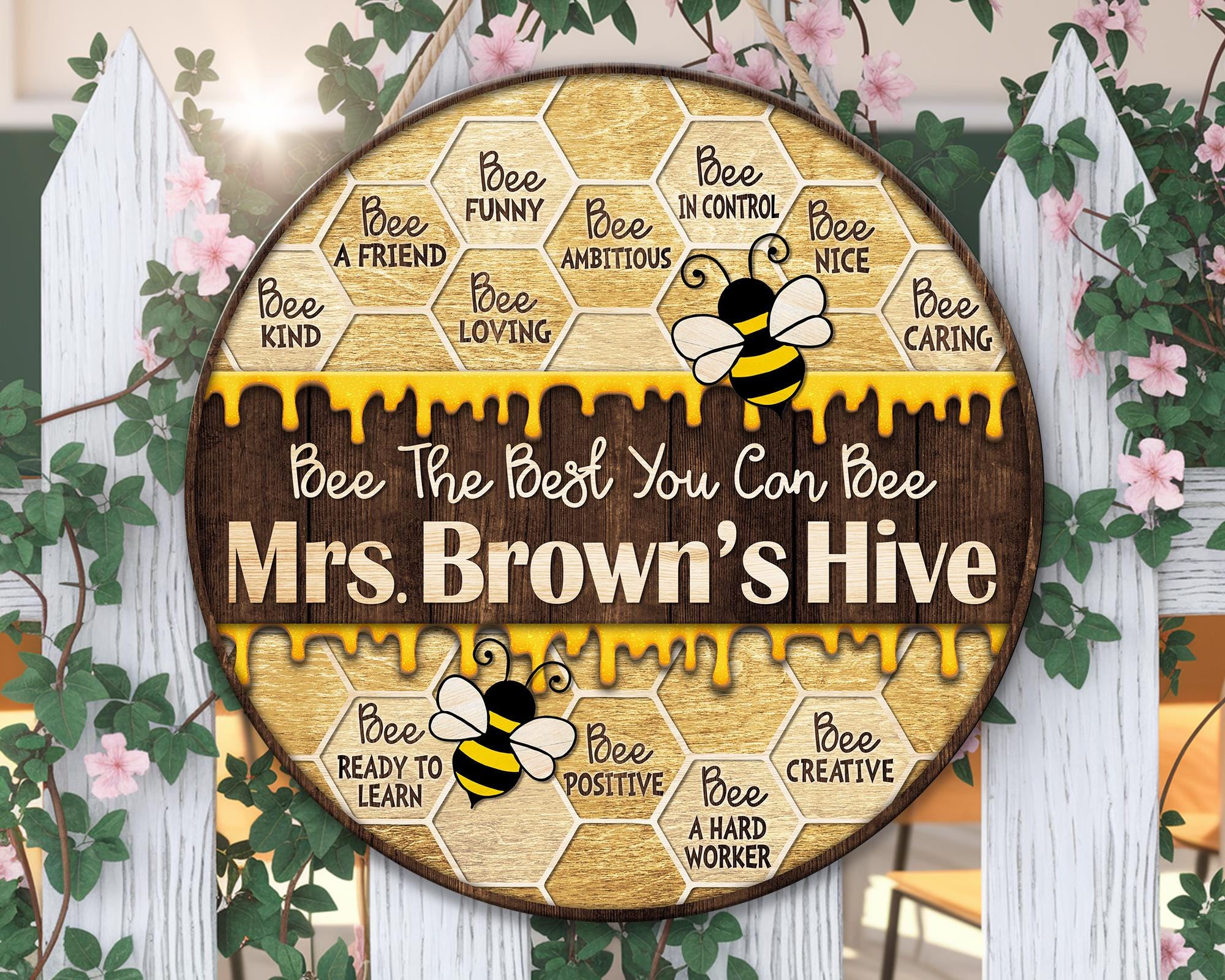 Personalized Bee Classroom Door Sign, Teacher Gift - Etsy