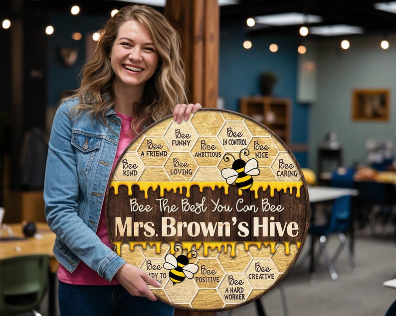 Personalized Bee Classroom Door Sign, Teacher Gift - Etsy