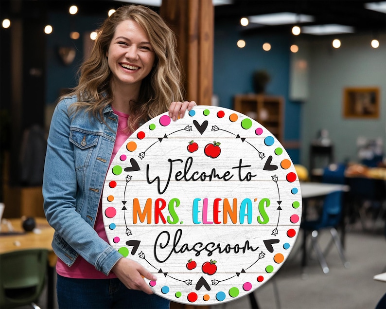 Personalized Classroom Door Sign, Teacher Door Sign, Teacher Name Sign ...
