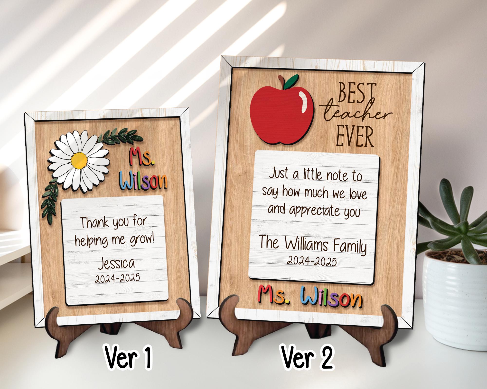 Teacher Appreciation Gift Sign, Best Teacher Ever Sign, Teacher Name ...