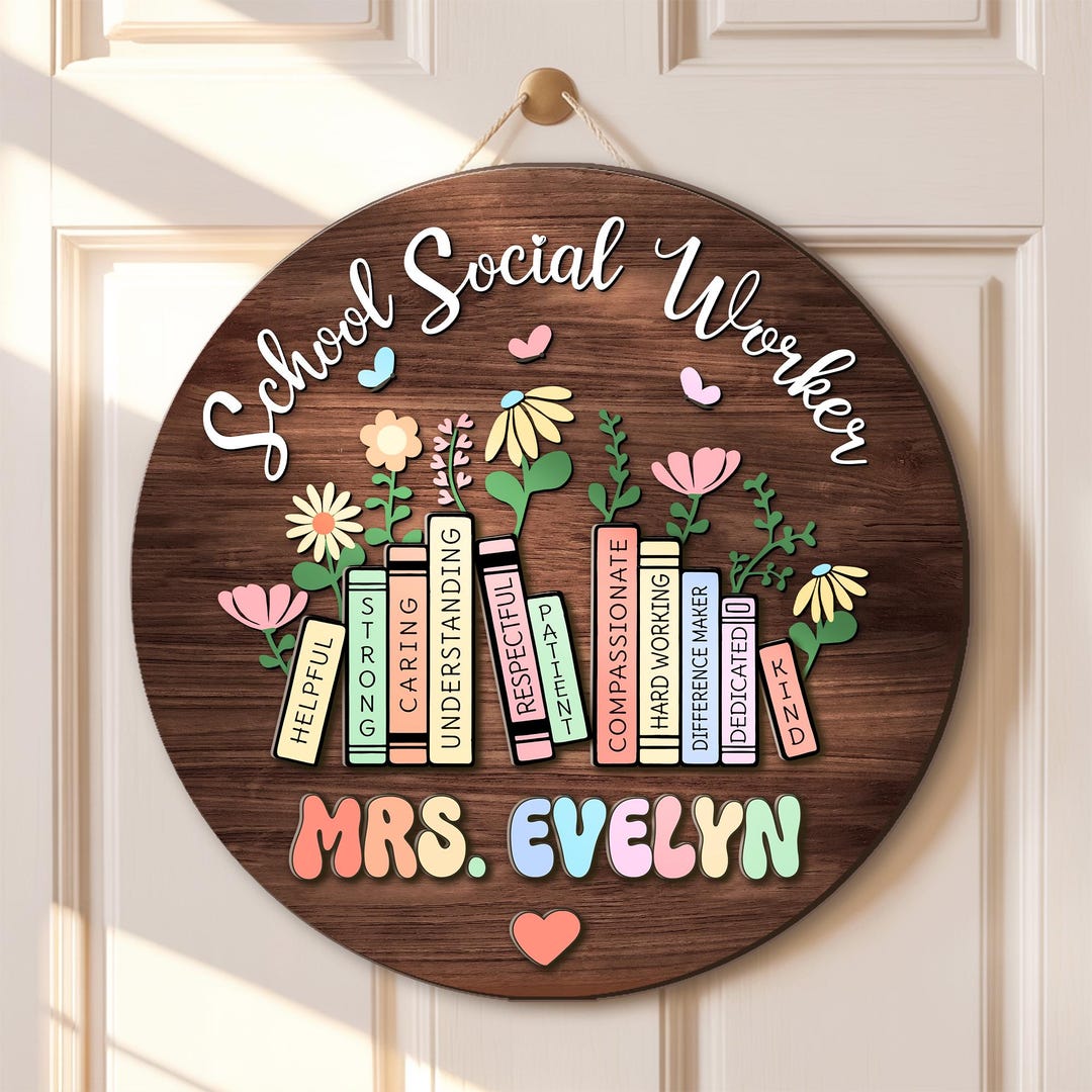 Personalized Teacher Door Hanger Gifts, Custom Teacher Door Sign Gift ...
