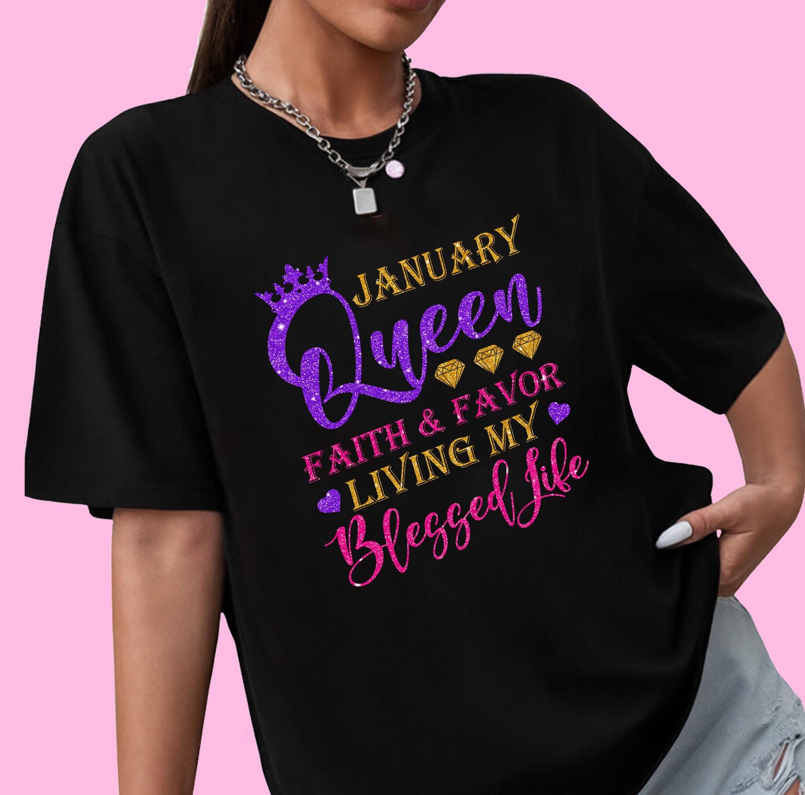 January Queen Faith and Favor Png, Girl Birthday Png Digital Download ...