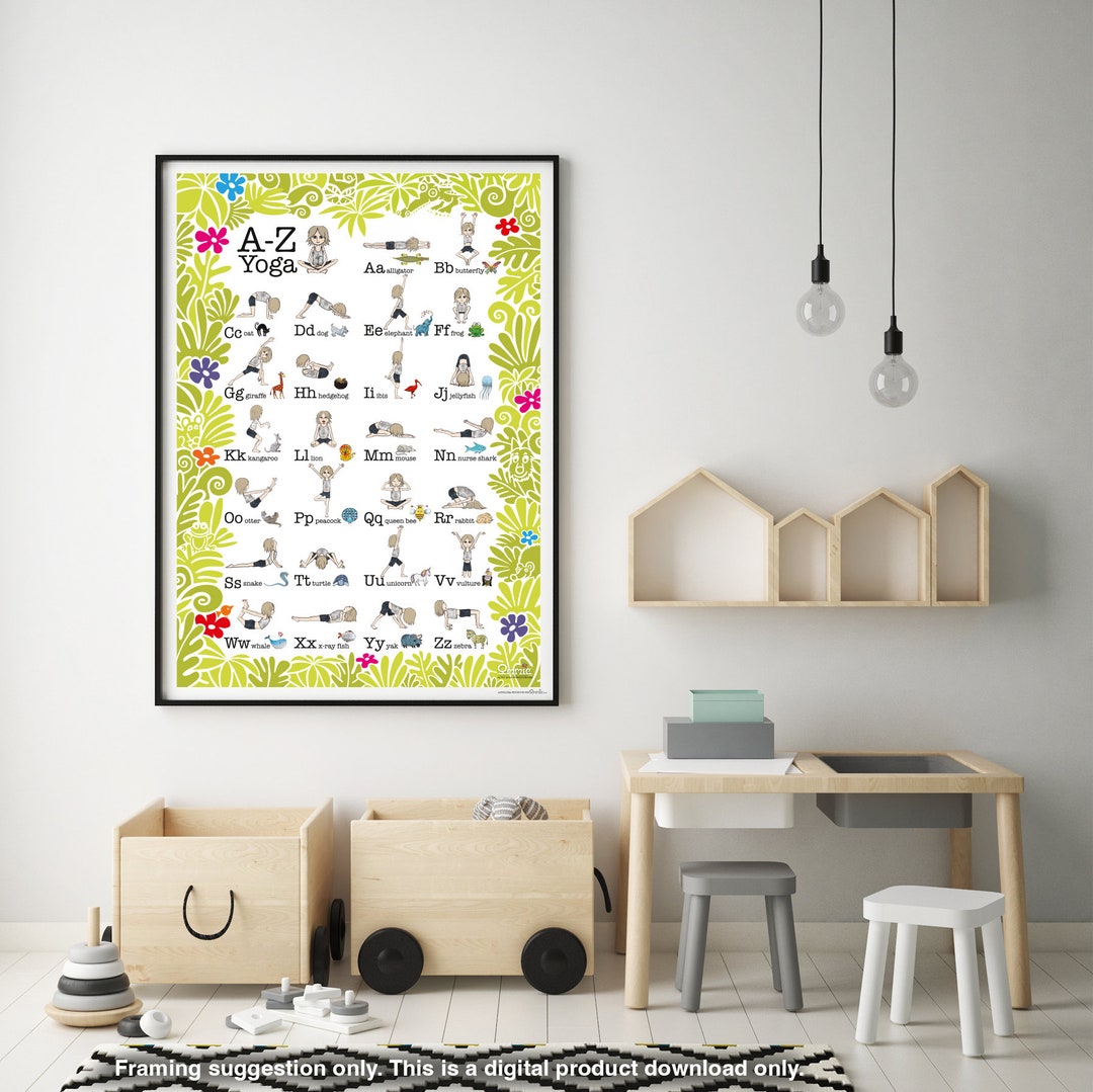 Kids Yoga Alphabet Poster | A–Z Animal Yoga Poses | Classroom Decor ...