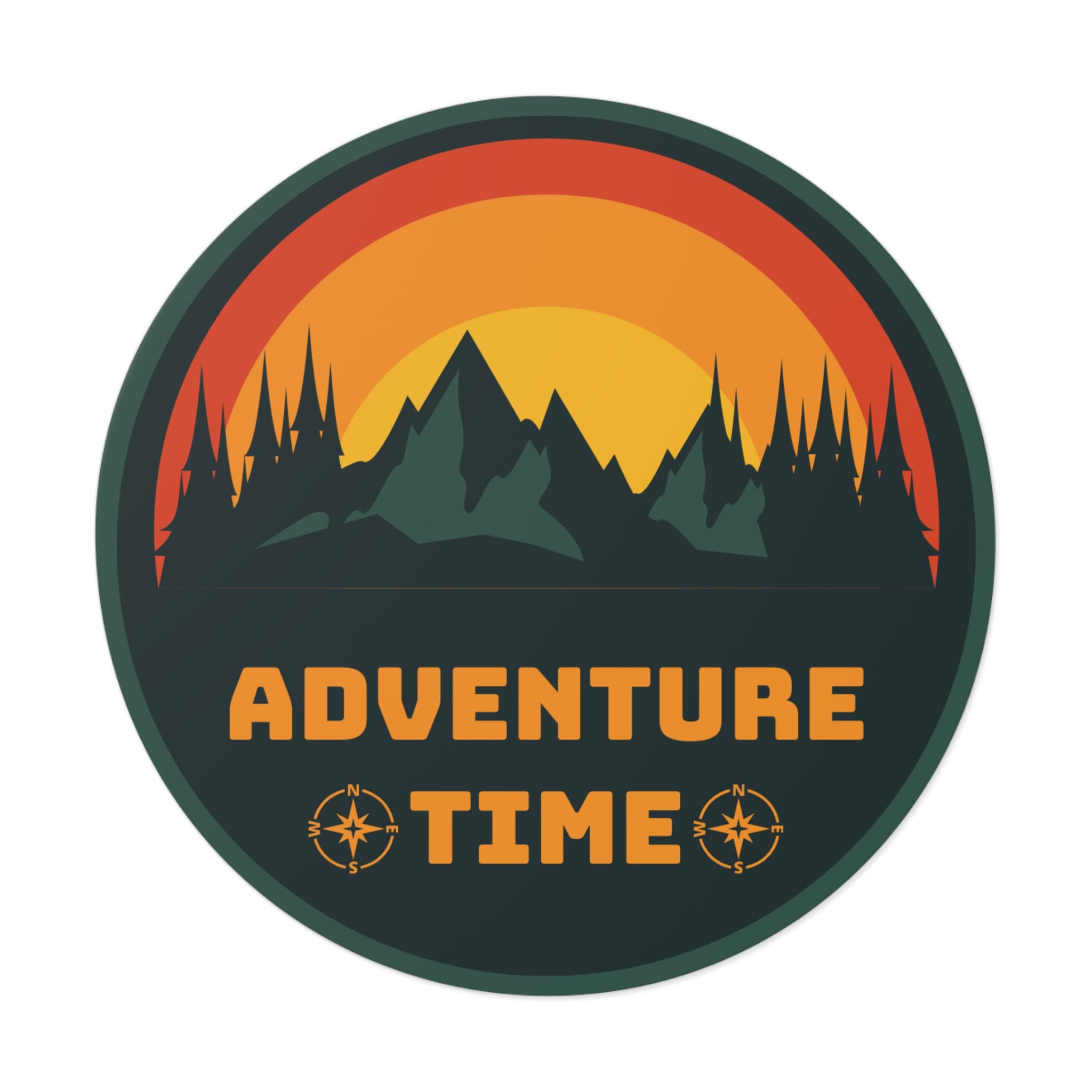 Adventure Time Mountain Circle Sticker - Etsy