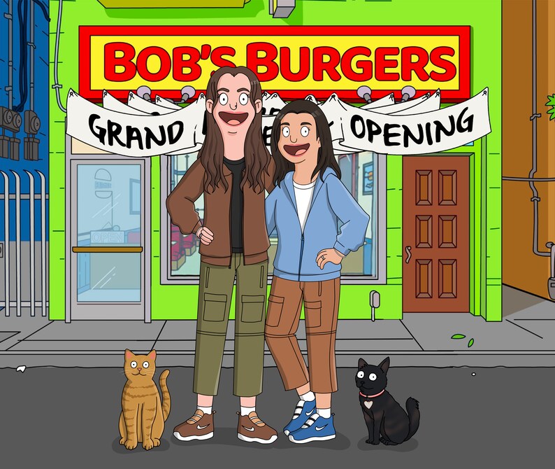 Custom Bob’s Burgers Portrait – Personalized Cartoon Family or Couple ...