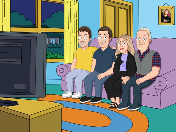 Family Guy Character Custom Cartoon Portrait Funny - Etsy