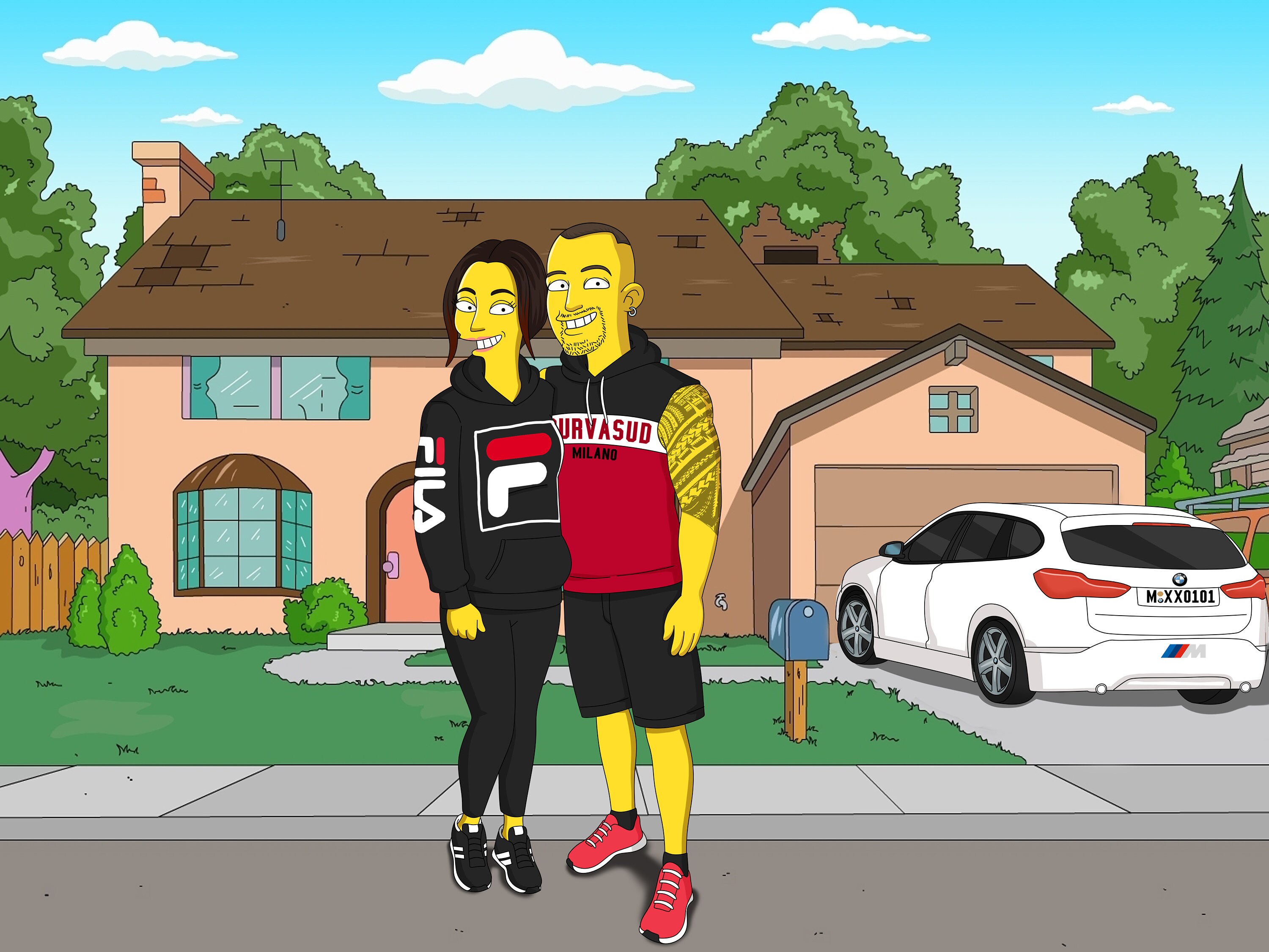 Custom Simpsons Portrait – Simpsonized Family or Couple Illustration ...