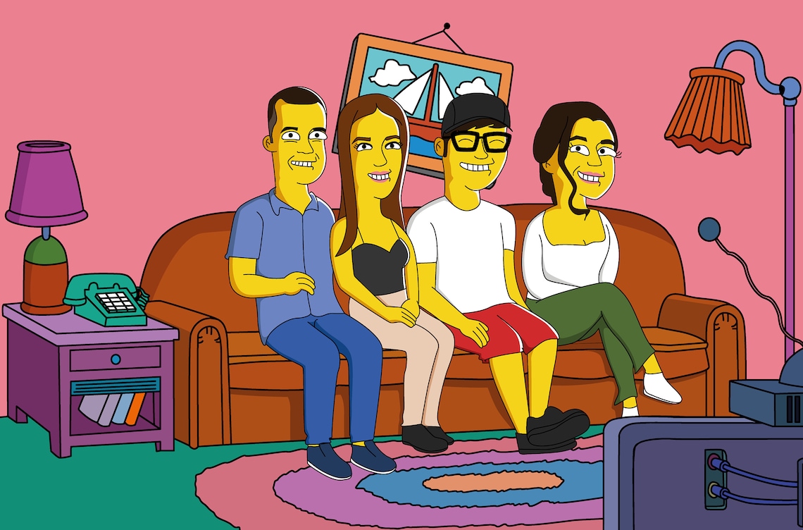 Simpsons Portrait Custom Portrait Simpsons Simpsons Family | Etsy