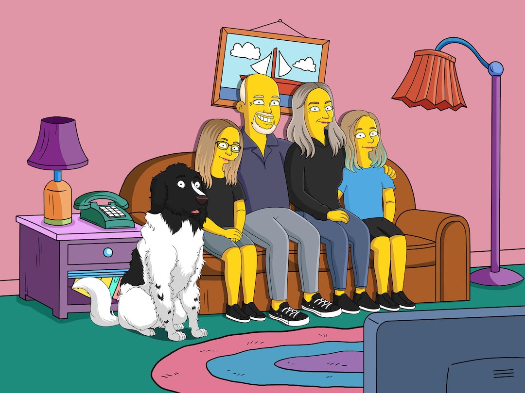 Custom Simpsons Portrait – Simpsonized Family or Couple Illustration ...