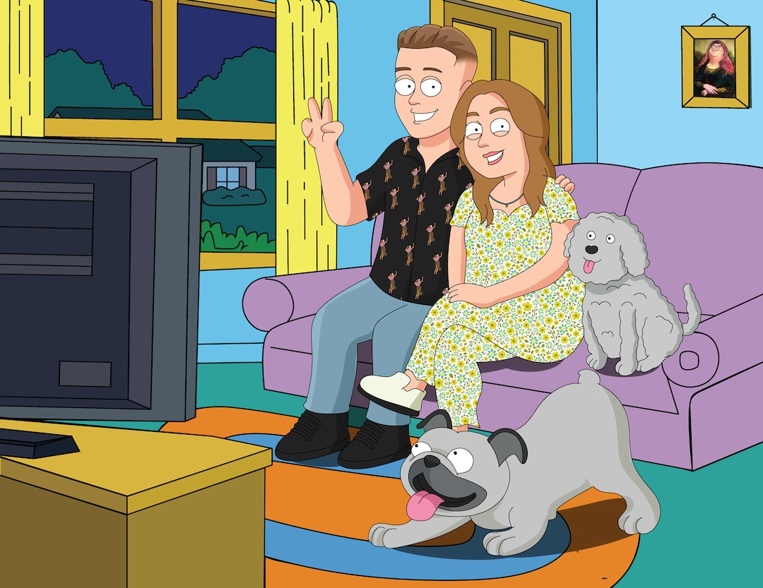 Family Guy Custom Portrait, Family Guy Portrait, Family Guy, Custom ...