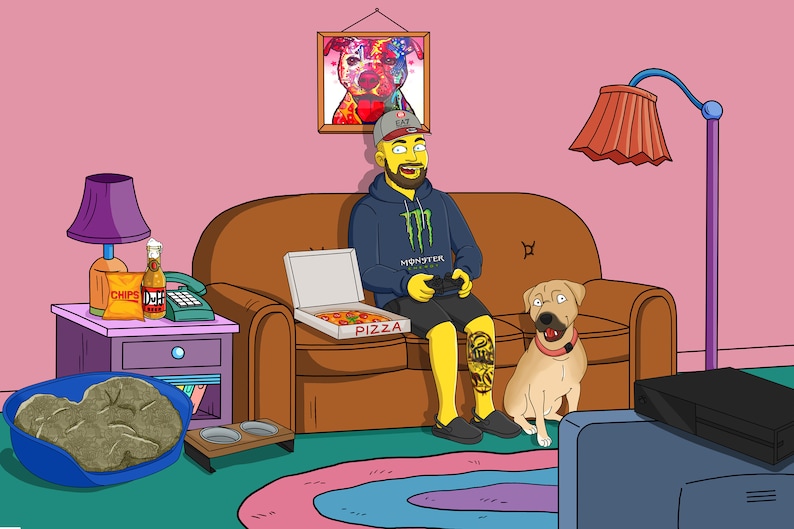 Custom Simpsons Portrait – Simpsonized Family or Couple Illustration ...