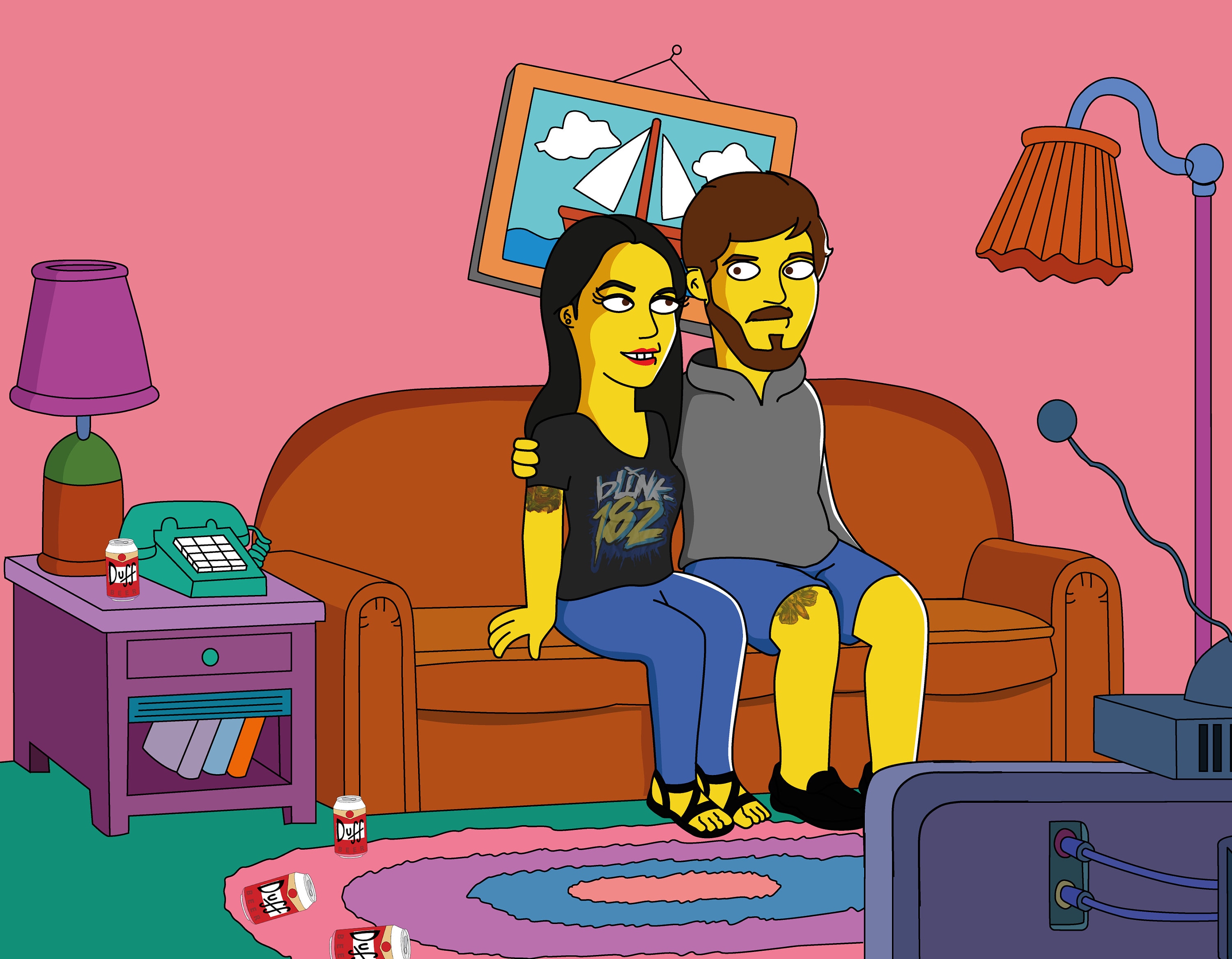 Simpsons Portrait, Custom Portrait, Simpsons, Simpsons Family Portrait ...