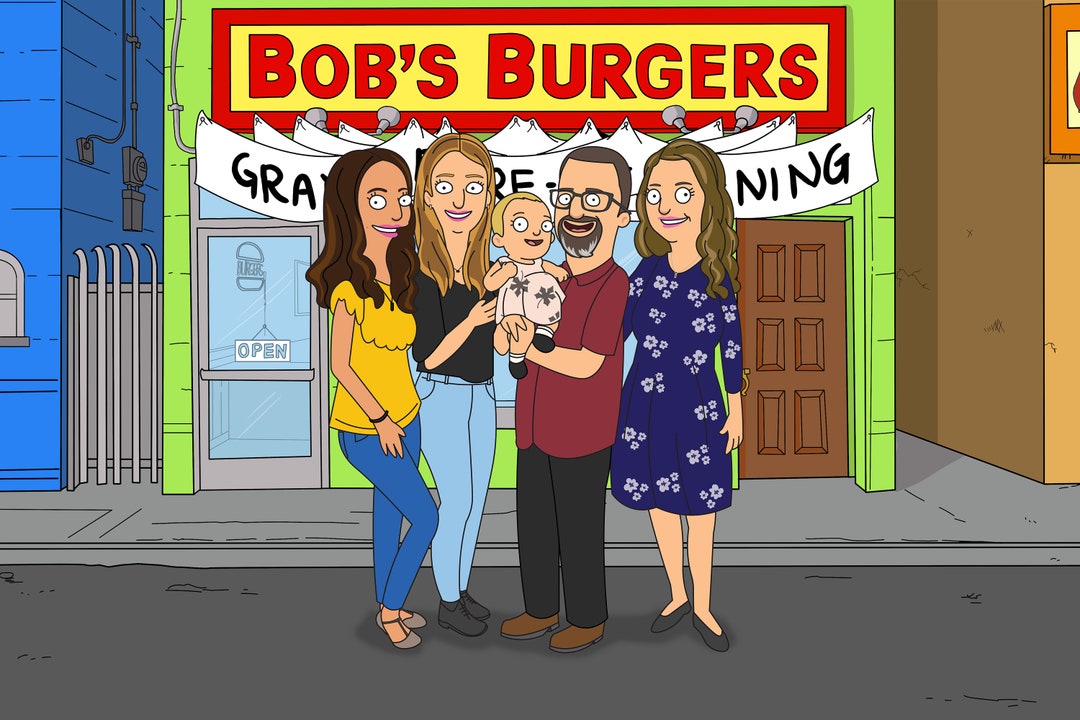 Custom Bob's Burgers, Bobs Burger Portrait, Bob's Burgers Custom ...