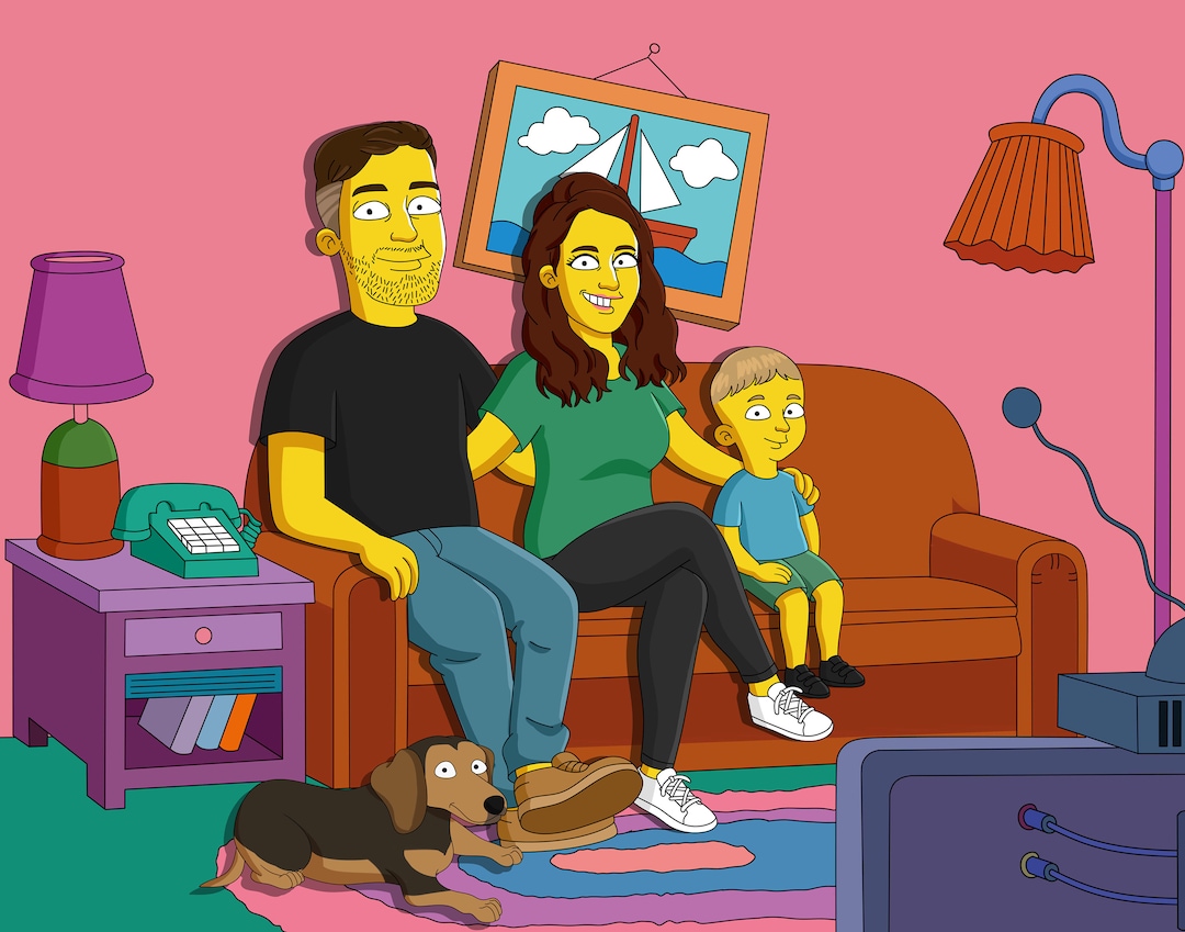 Simpsons Portrait, Custom Portrait, Simpsons, Simpsons Family Portrait ...