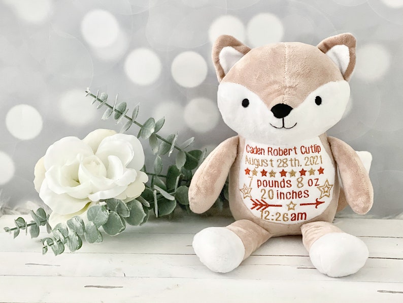 Personalized Birth Stat Fox Fox Birth Stat Plush Fox Plush - Etsy