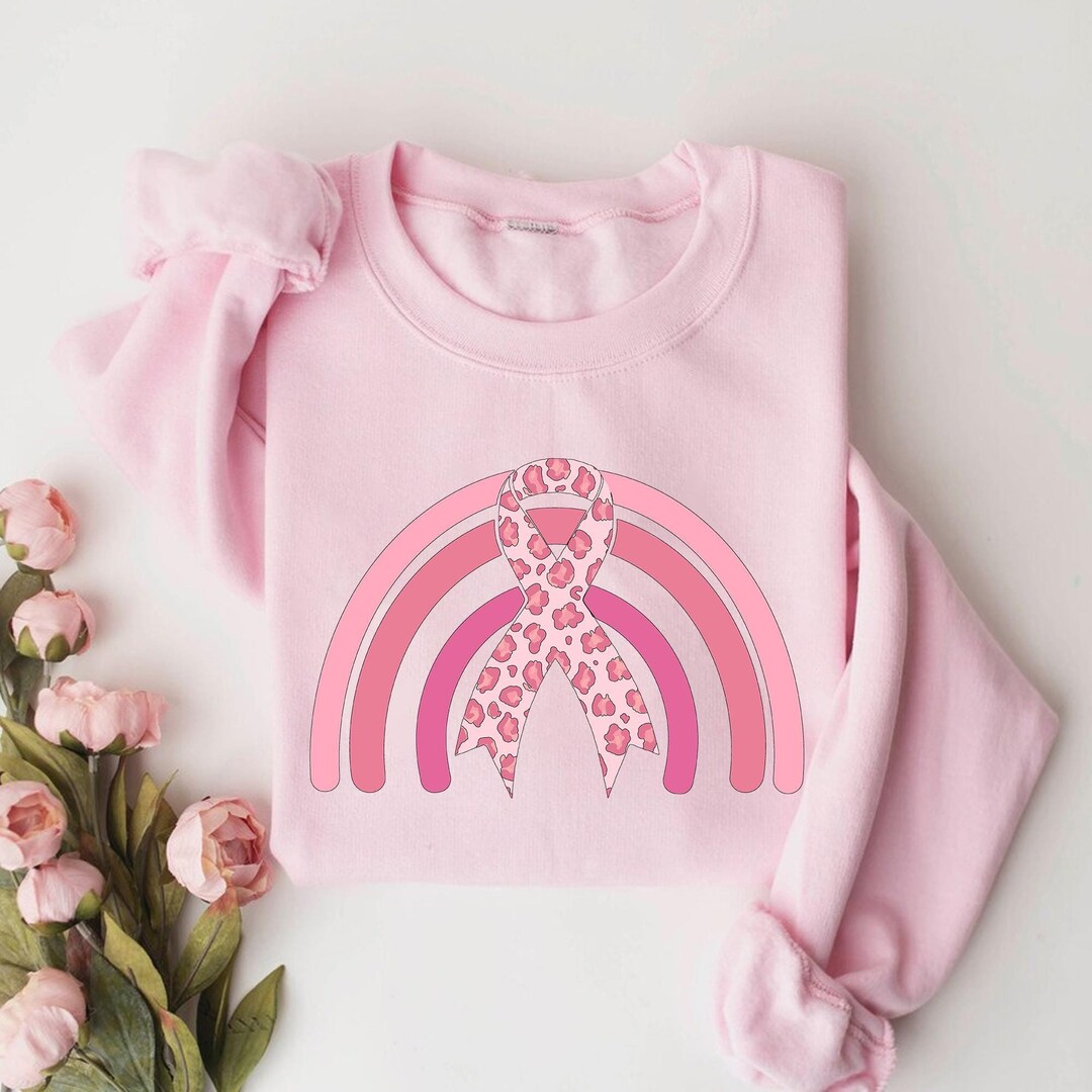 Pink Leopard Ribbon Breast Cancer Awareness Shirt - Etsy