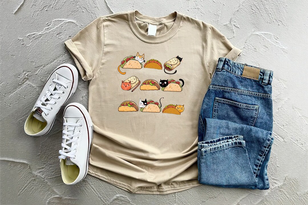 Taco Cat Shirt, Taco Day Shirt, Cute Cat Taco Shirt, Cat Lover, Taco ...