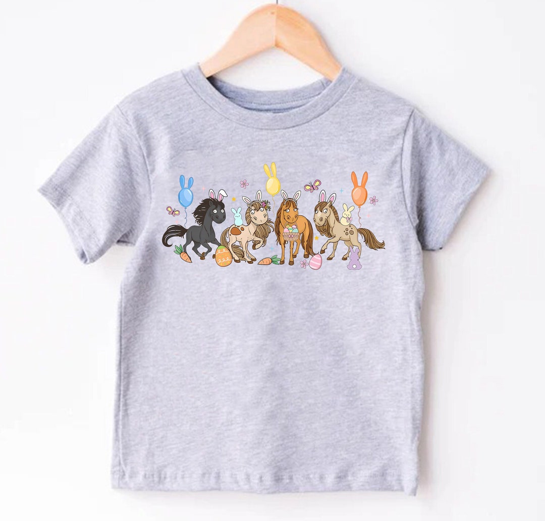 Horse Bunny Easter Kids T-shirt, Cotton Shirt - Etsy