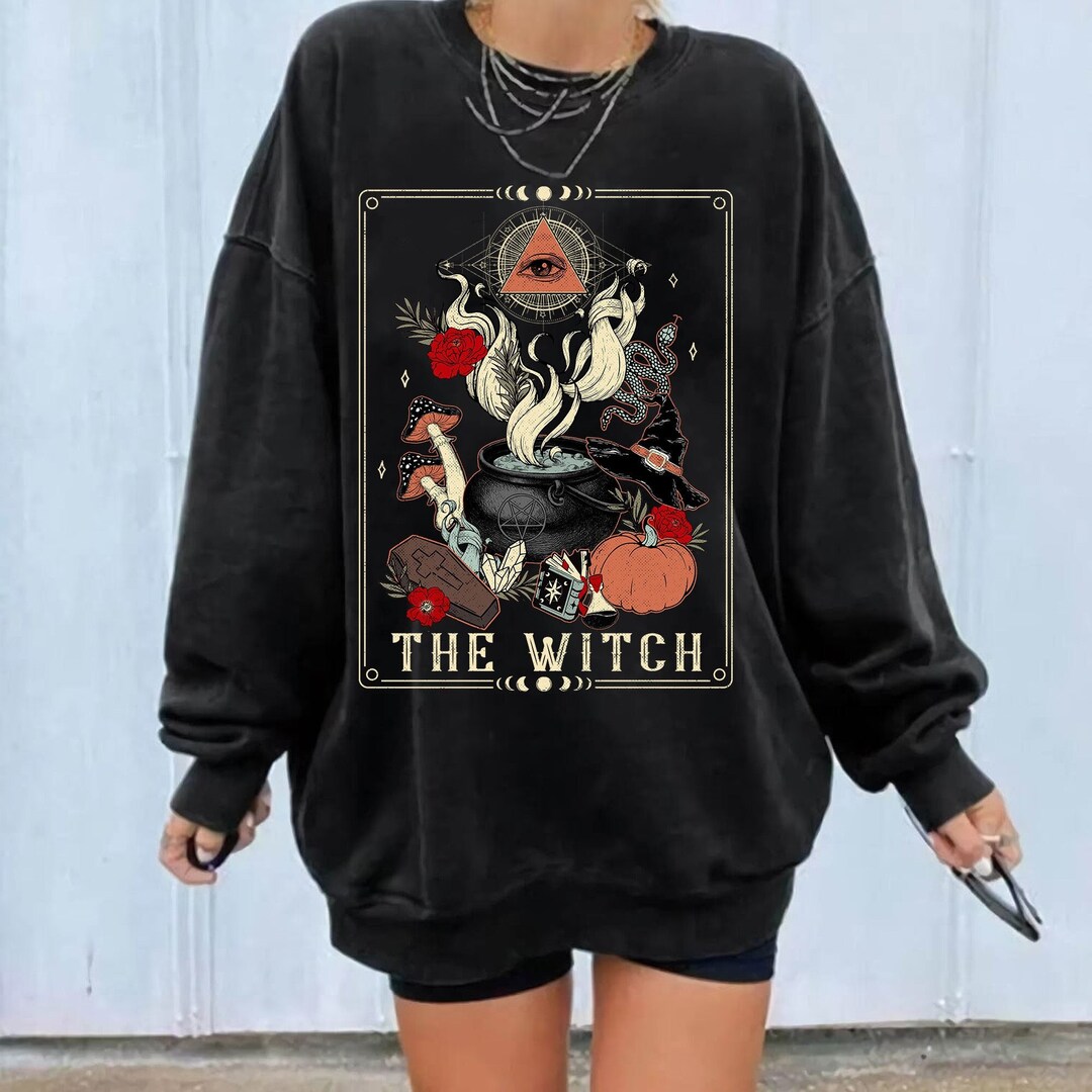 The Witch Tarot Card Shirt, Witch Halloween Shirt, Magical Wiccan Pagan Clothes - Etsy