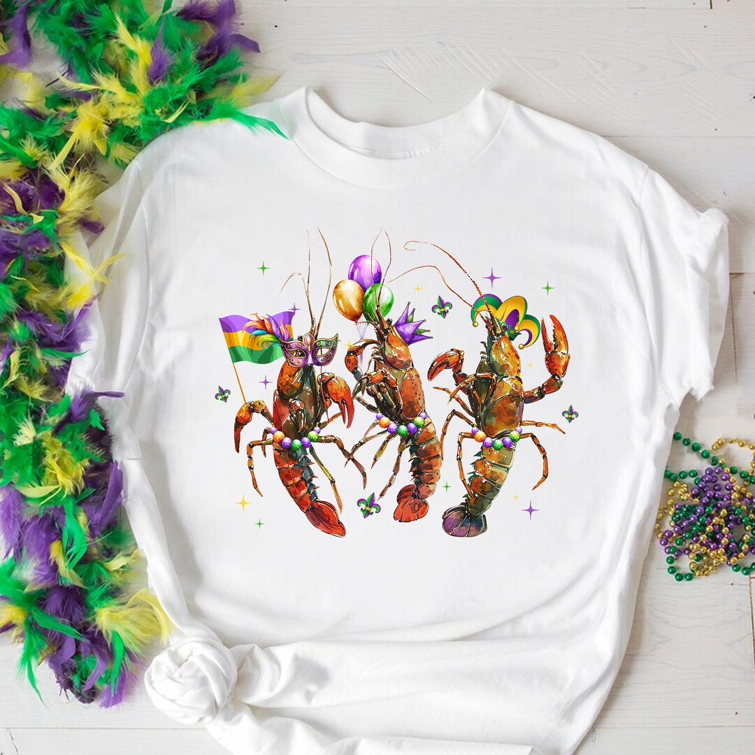 Mardi Gras Crawfish Shirt, Dancing Crawfish Mardi Gras, Fat Tuesday ...