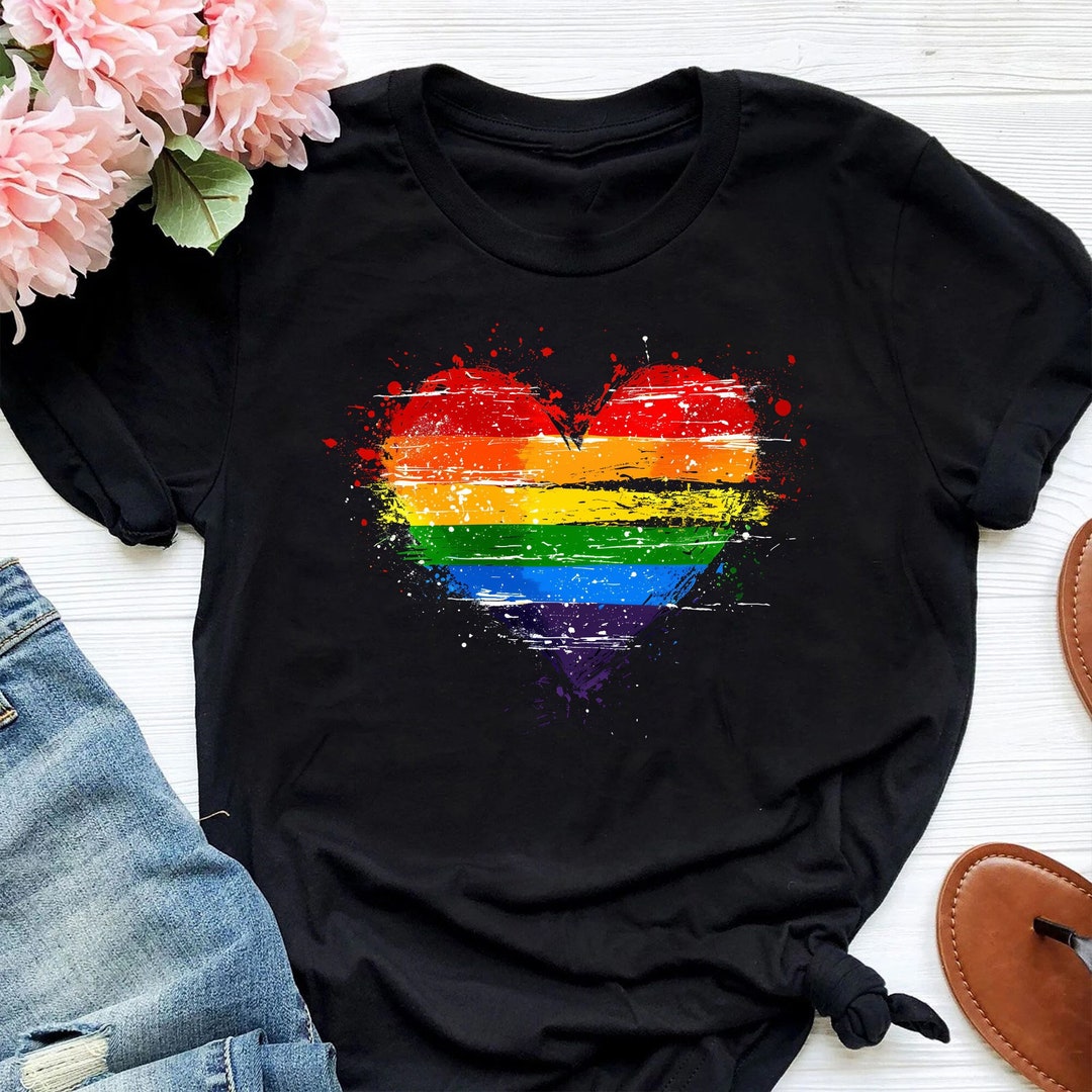 Pride Rainbow Heart Shirt, Pride Shirt, Pride Heart Shirt, LGBT Shirt, Pride Day Shirt, LGBT ...