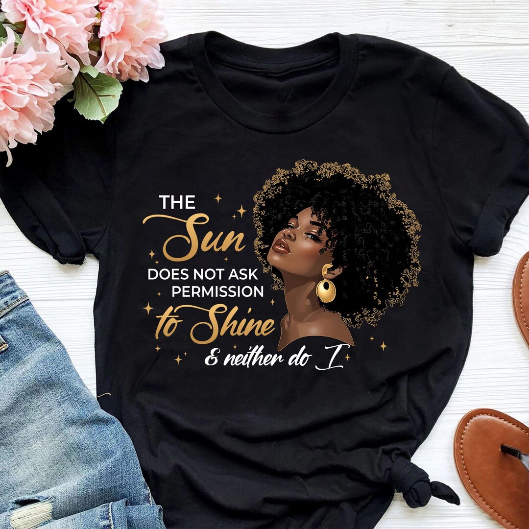 Afro Silhouette Empowerment Shirt, Inspirational Black History Graphic ...