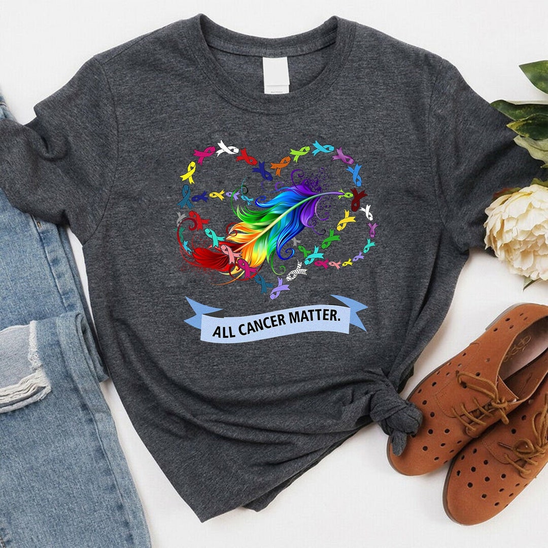 All Cancer Matter Shirt: Awareness Ribbon Feather Graphic - Etsy