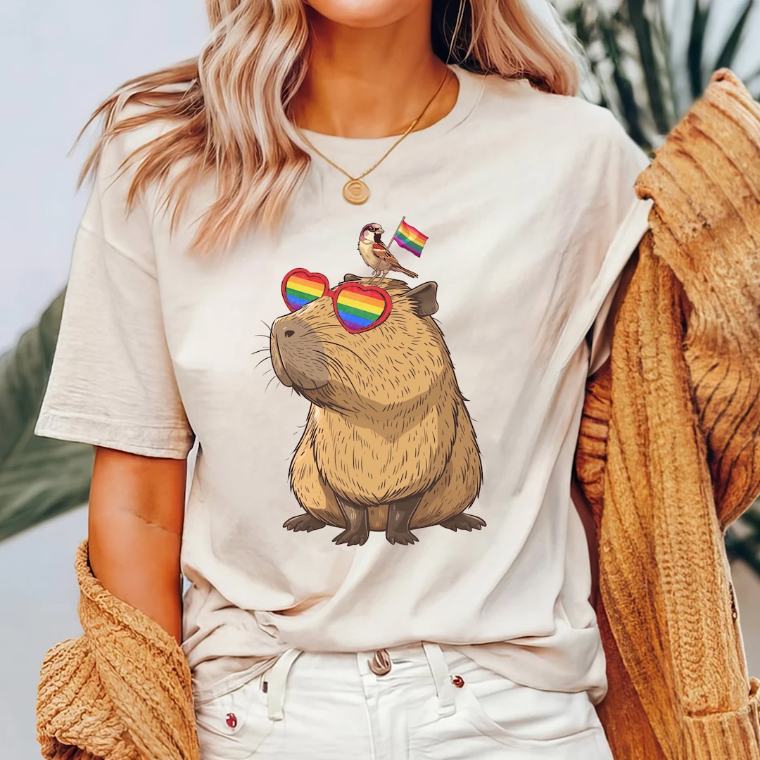 Capybara LGBT Pride Cotton T-shirt, Capybara Lover Gift - Etsy