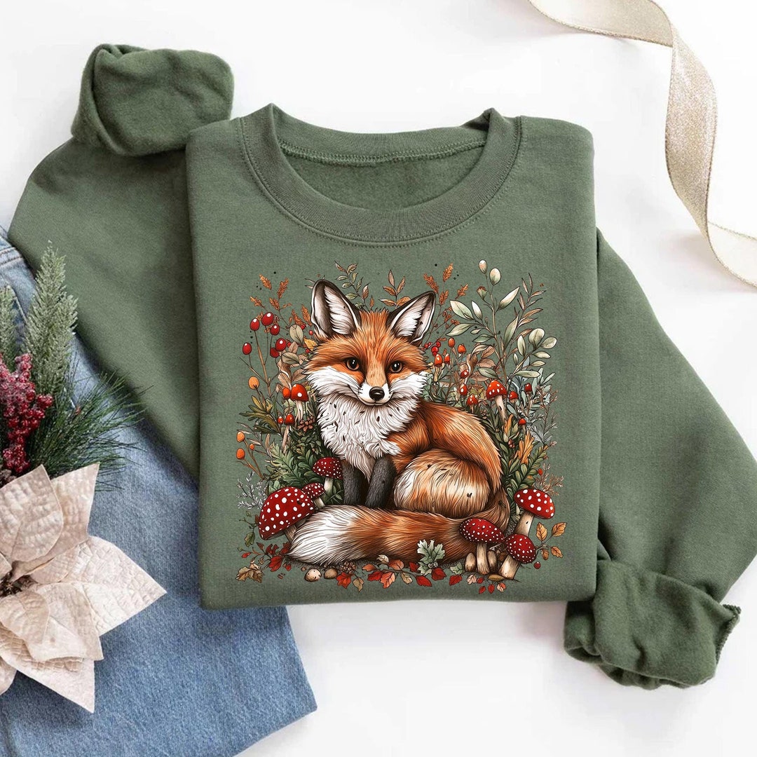 Fox Cottagecore Flowers Shirt, Fox Lover Shirt, Wildflower Shirt ...